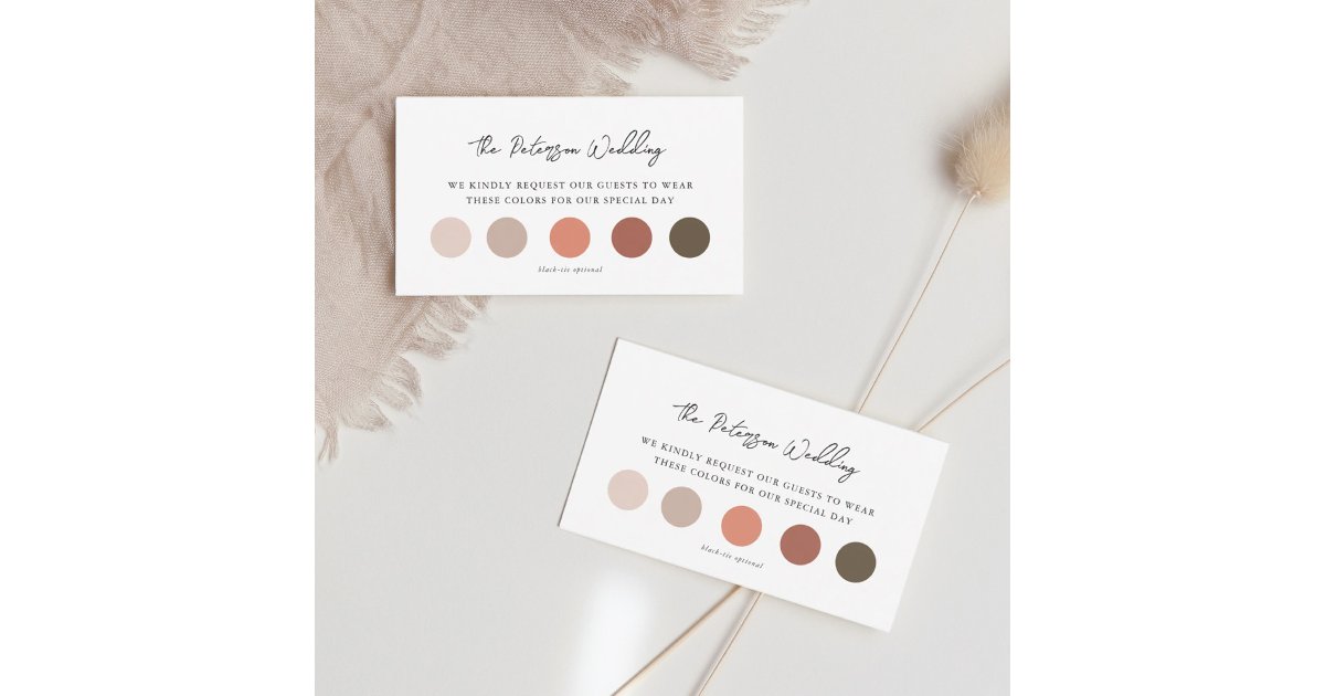 Modern Wedding Attire Dress Code Insert | Zazzle