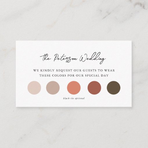 Modern Wedding Attire Dress Code Insert | Zazzle