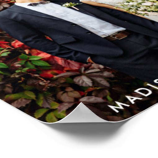 Modern Wedding Bride and Groom Photo Poster | Zazzle