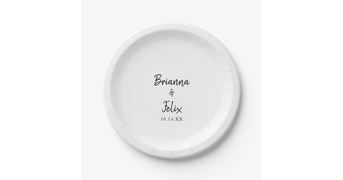 Modern Wedding Cake Paper Plates | Zazzle