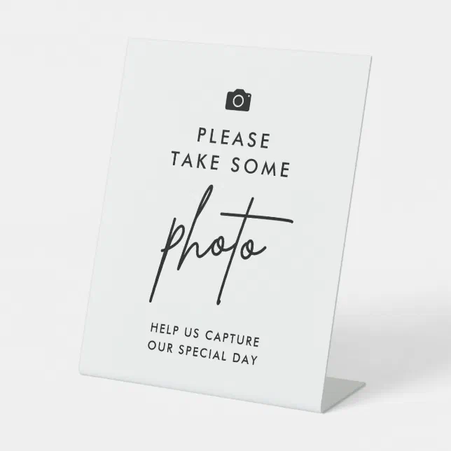 Modern Wedding Camera Take Photos Sign | Zazzle