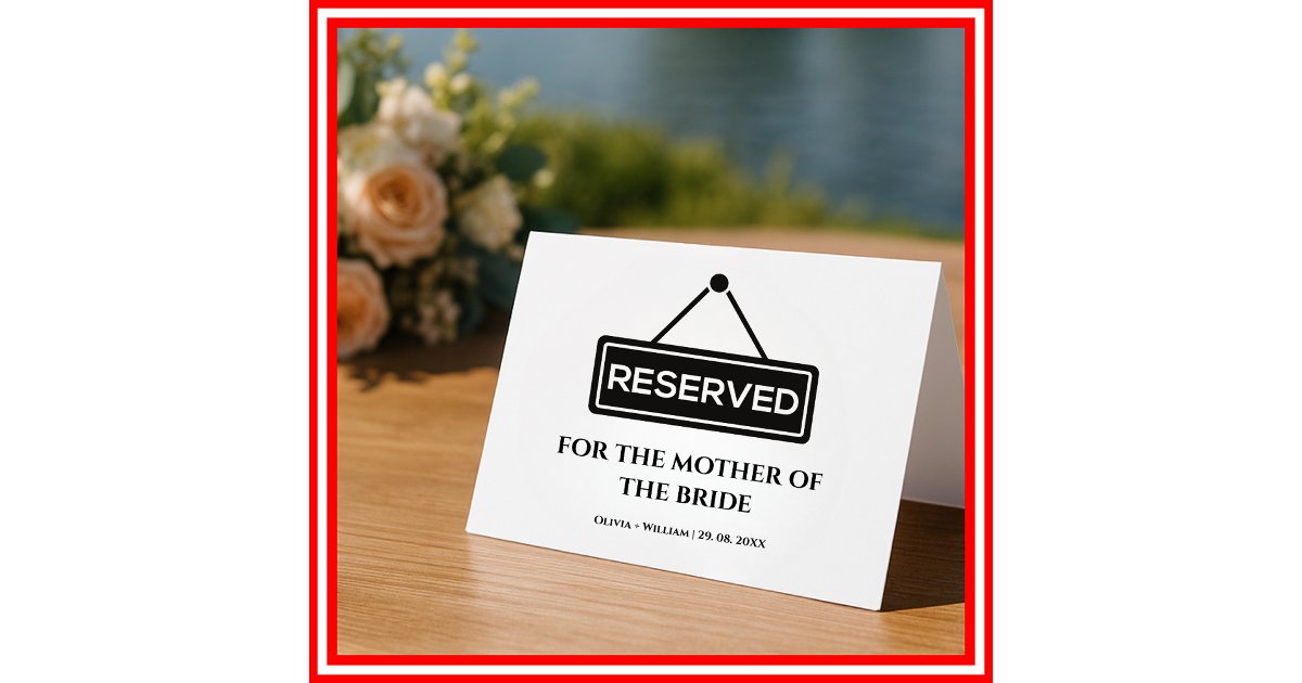 Modern Wedding Ceremony Reserved Chair Card | Zazzle