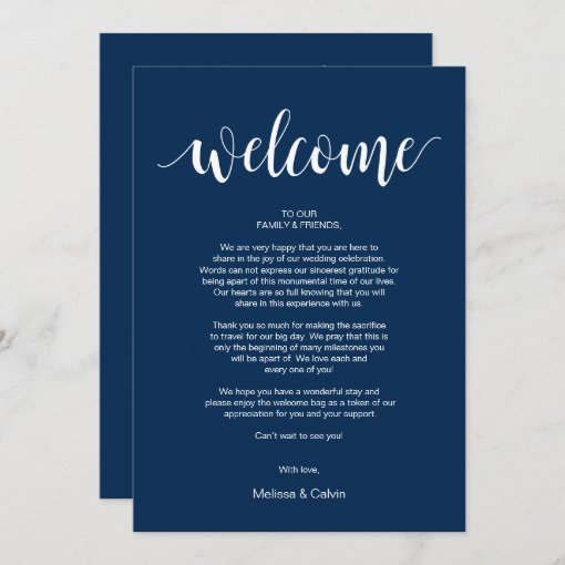 Modern Wedding Day Welcome and Itinerary Cards | Zazzle