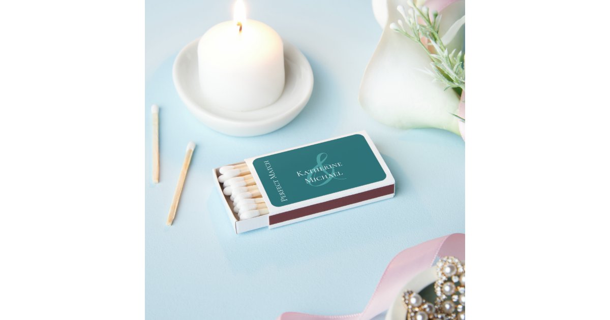 Modern Wedding-Emerald Green- Matchboxes | Zazzle