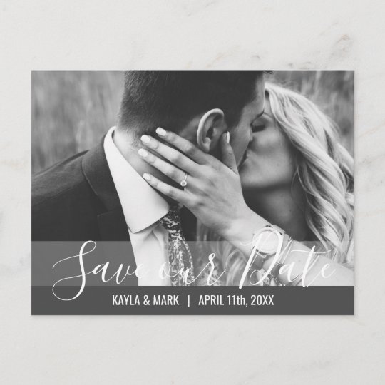 Modern Wedding Engagement SAVE OUR DATE | PHOTO Announcement Postcard ...