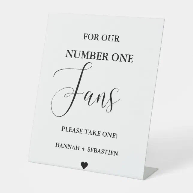 Modern Wedding fan for our number one fans Sign | Zazzle