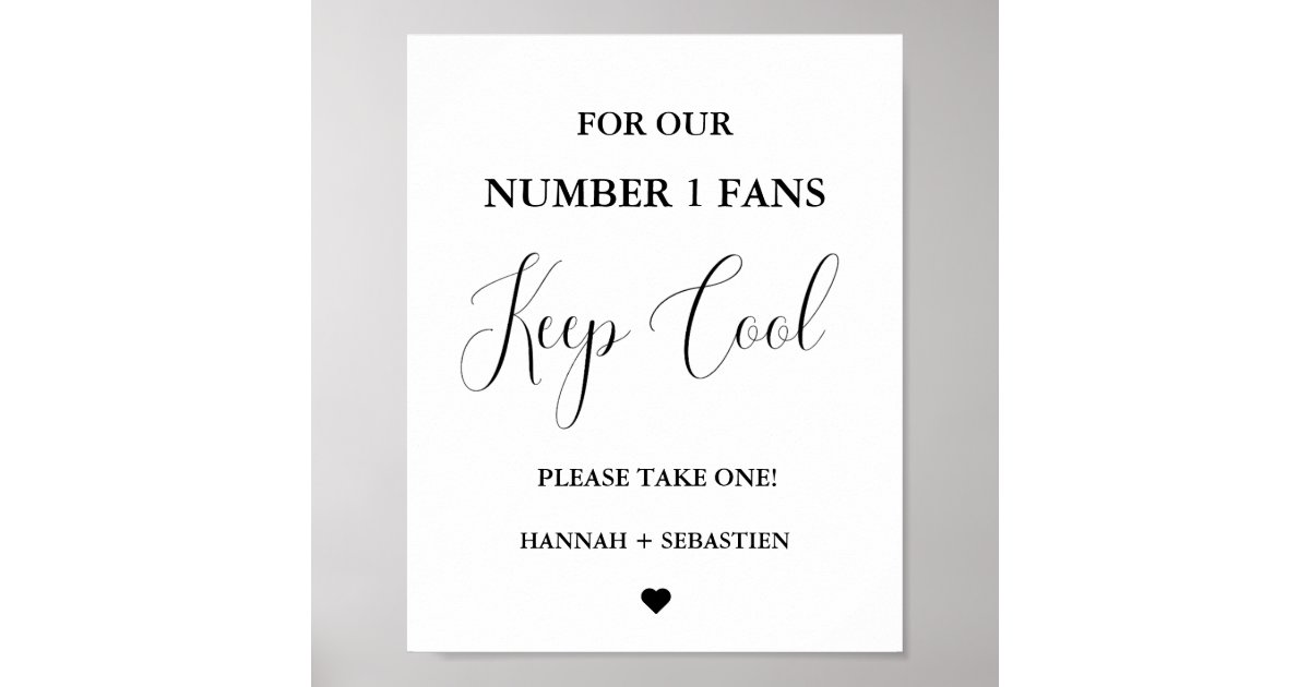 Modern Wedding fan for our number one fans Sign | Zazzle
