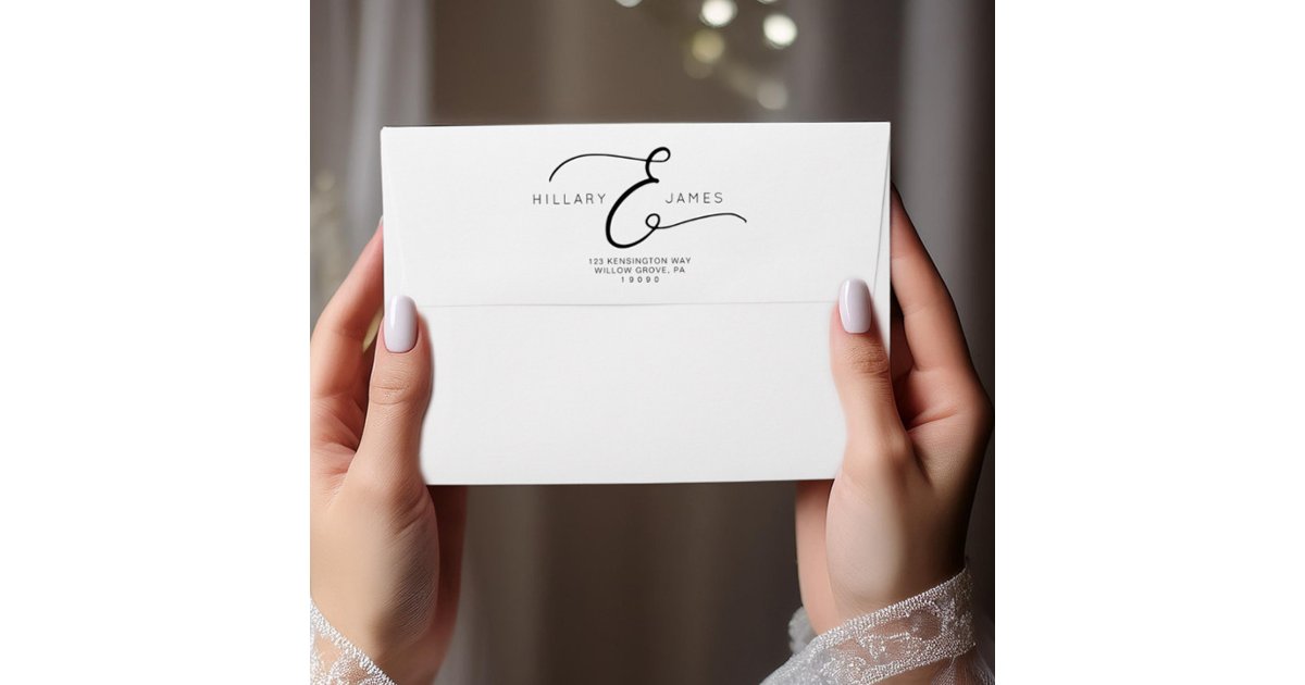 Modern Wedding Flap Return Address Envelope | Zazzle