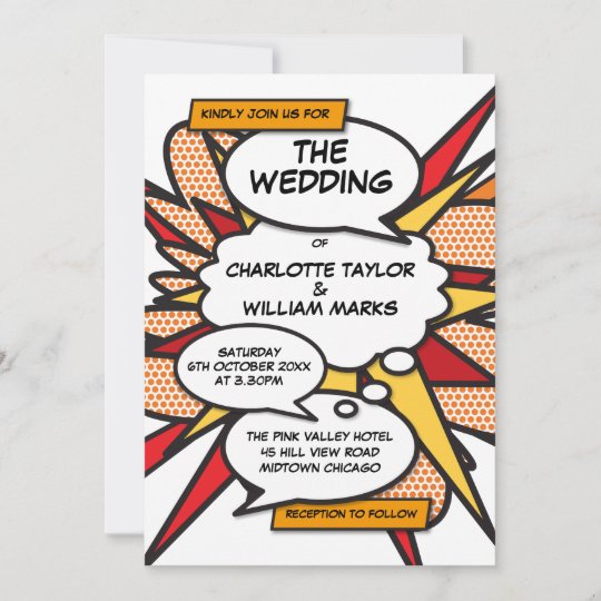 Modern Wedding Fun Stylish Comic Book Invitation | Zazzle.com