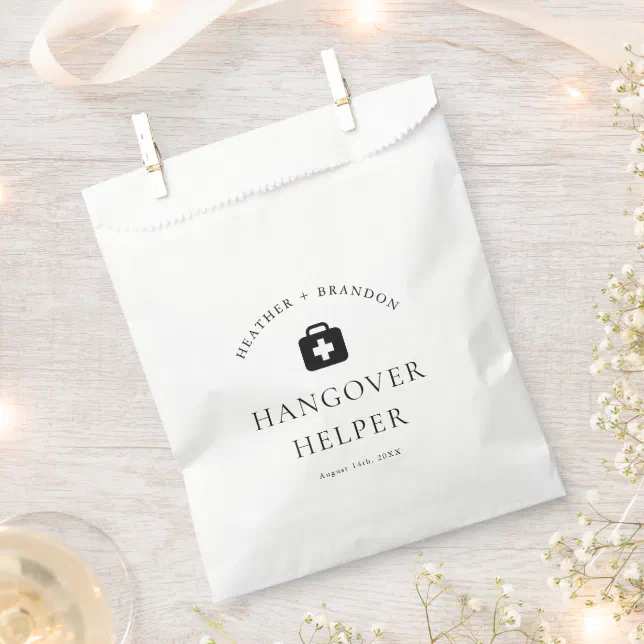 Modern Wedding Hangover Kit Favor Bag | Zazzle