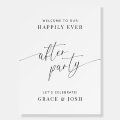Modern Wedding Happy Ever After Party Welcome Sign | Zazzle