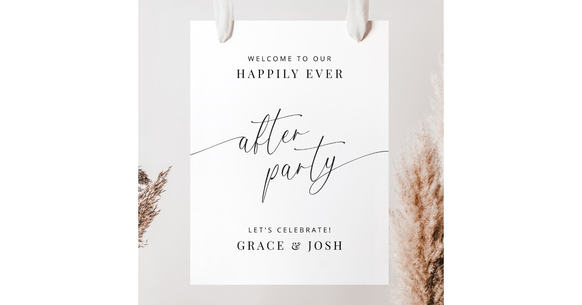 Modern Wedding Happy Ever After Party Welcome Sign | Zazzle