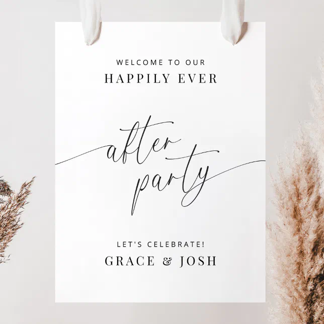 Modern Wedding Happy Ever After Party Welcome Sign | Zazzle