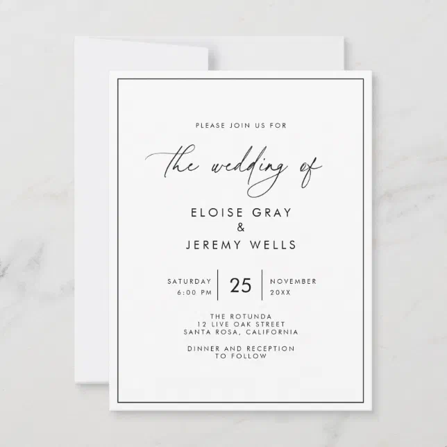 Modern Wedding Invitation | Zazzle