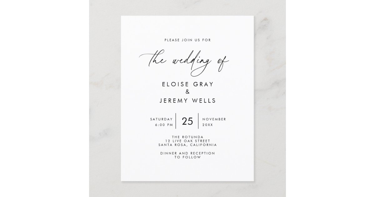 Modern Wedding Invitation Flyer | Zazzle