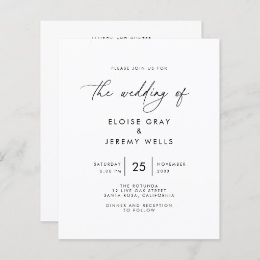 Modern Wedding Invitation Flyer | Zazzle