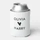 Modern Wedding Love Heart Can Cooler | White | Zazzle