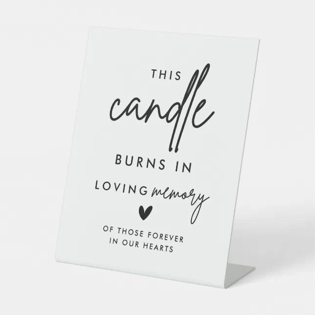 Modern Wedding Memorial Candle Burns Sign | Zazzle