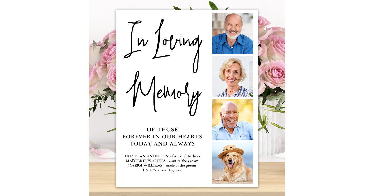 Modern Wedding Memorial Personalized Photo Collage Poster | Zazzle