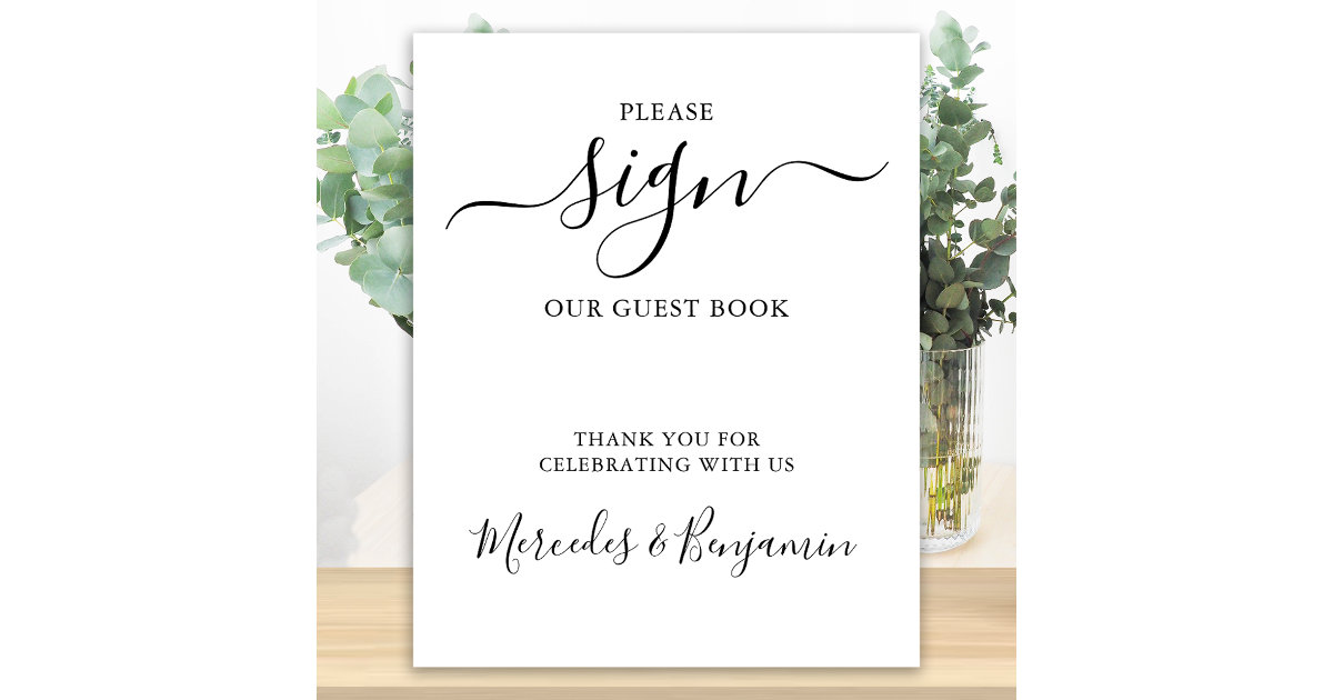 Modern Wedding Personalized Please Sign Guest Book | Zazzle