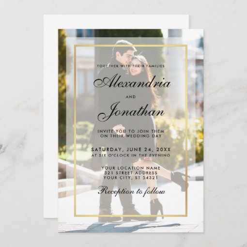 Modern Wedding Photo Invitation - Overlay G | Zazzle