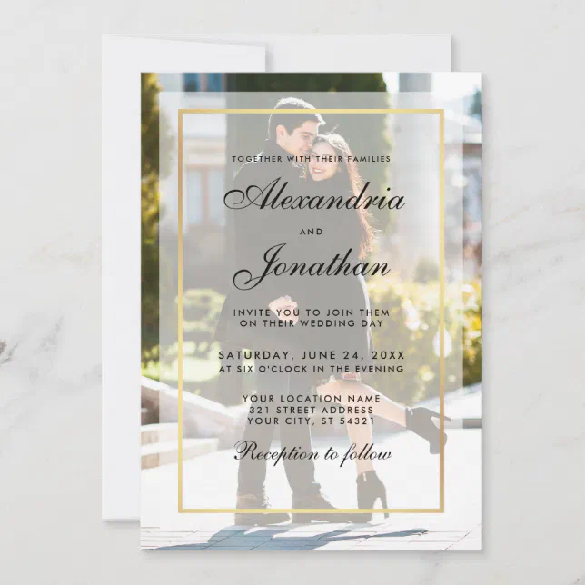 Modern Wedding Photo Invitation - Overlay G | Zazzle