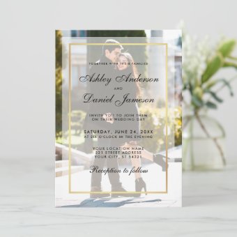 Modern Wedding Photo Invitation Overlay G | Zazzle