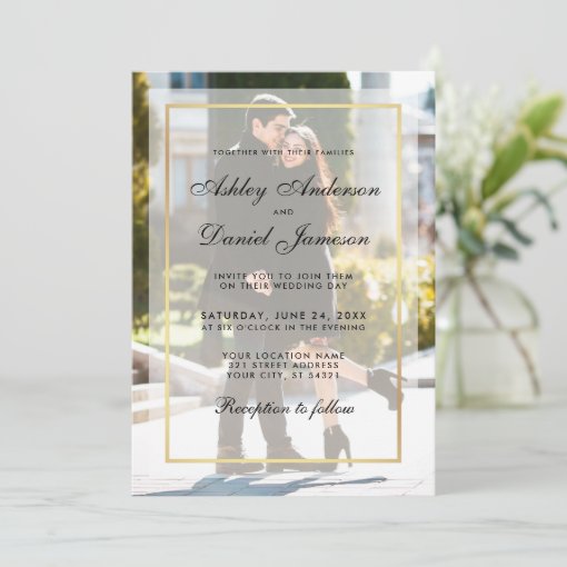 Modern Wedding Photo Invitation Overlay G | Zazzle