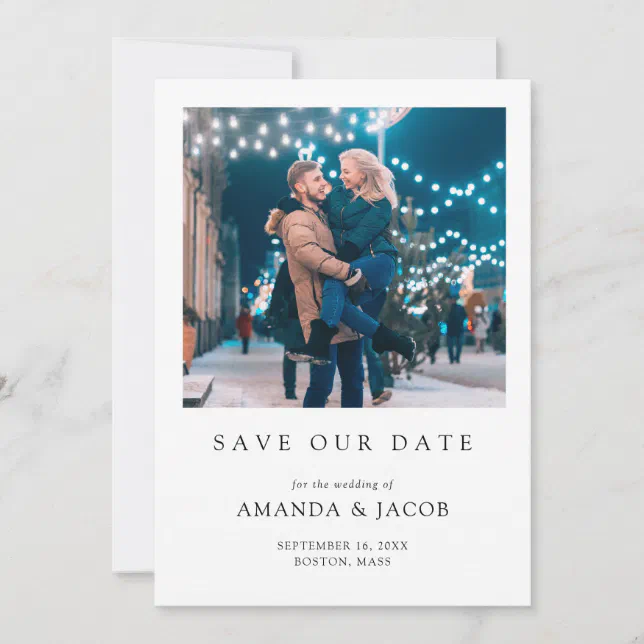 Modern Wedding Photo Save The Date | Zazzle