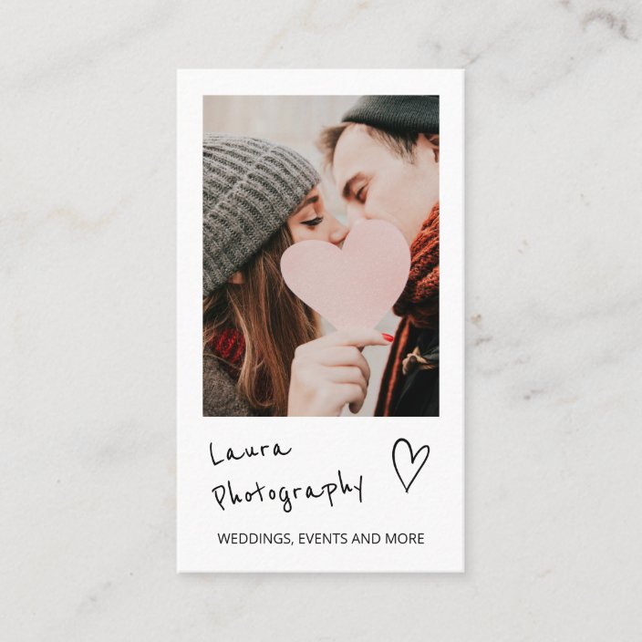 Modern wedding photographer script 2 photo collage business card ...