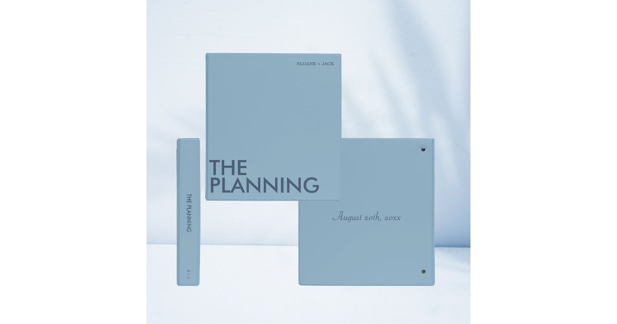 Modern Wedding Planning Binder | Light Blue | Zazzle