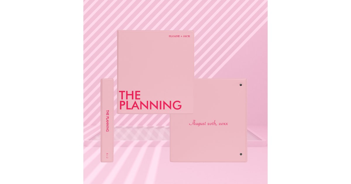 Modern Wedding Planning Binder | Light Pink | Zazzle