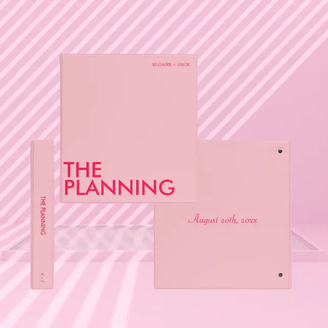 Modern Wedding Planning Binder | Light Pink | Zazzle