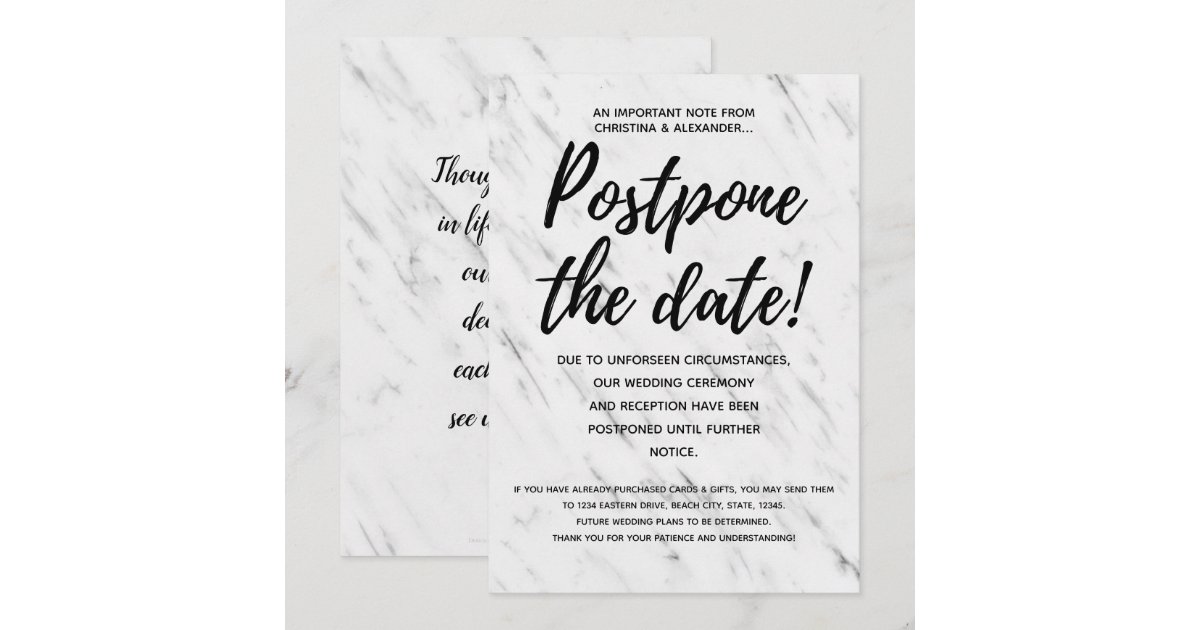 Modern Wedding Postponed Cancelled Postponement Invitation | Zazzle