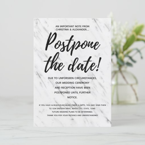Modern Wedding Postponed Cancelled Postponement Invitation | Zazzle