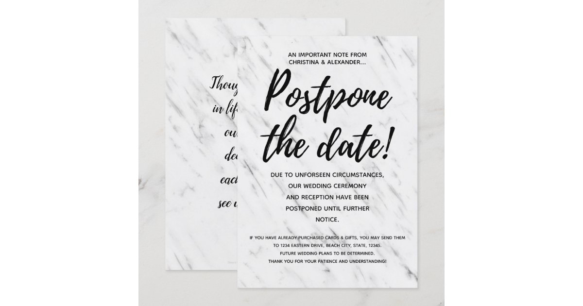 Modern Wedding Postponed Cancelled Postponement Invitation | Zazzle