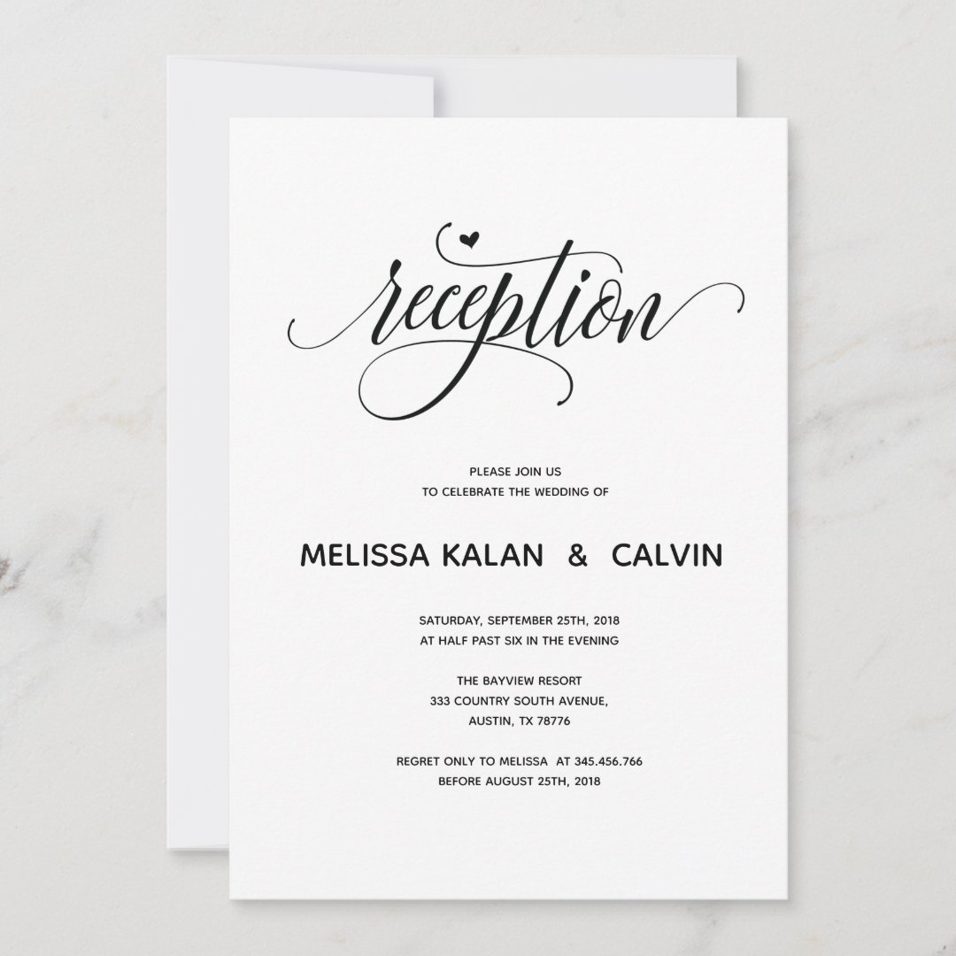 Modern Wedding reception card v1 | Zazzle