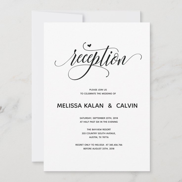 Modern Wedding reception card v1 | Zazzle