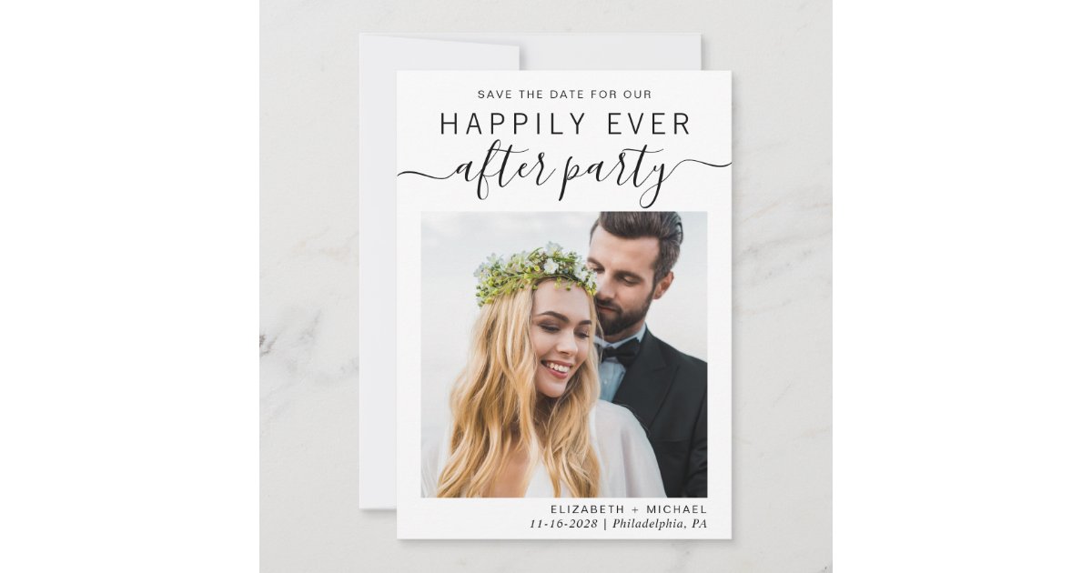 Modern Wedding Reception Photo Save The Date | Zazzle