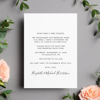 Modern Wedding Reception Photo Save The Date | Zazzle