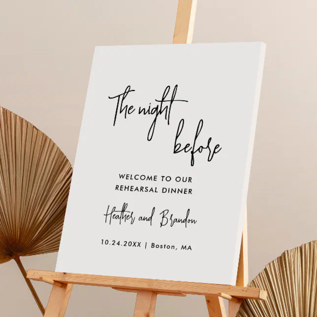 Modern Wedding Rehearsal Dinner Welcome Sign | Zazzle