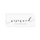 Modern Wedding Reserved Card Sign Calligraphy | Zazzle