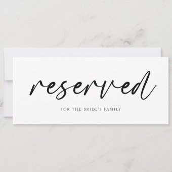 Modern Wedding Reserved Signs Handwriting Casual | Zazzle