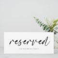 Modern Wedding Reserved Signs Handwriting Casual | Zazzle