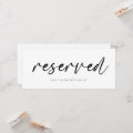 Modern Wedding Reserved Signs Handwriting Casual | Zazzle