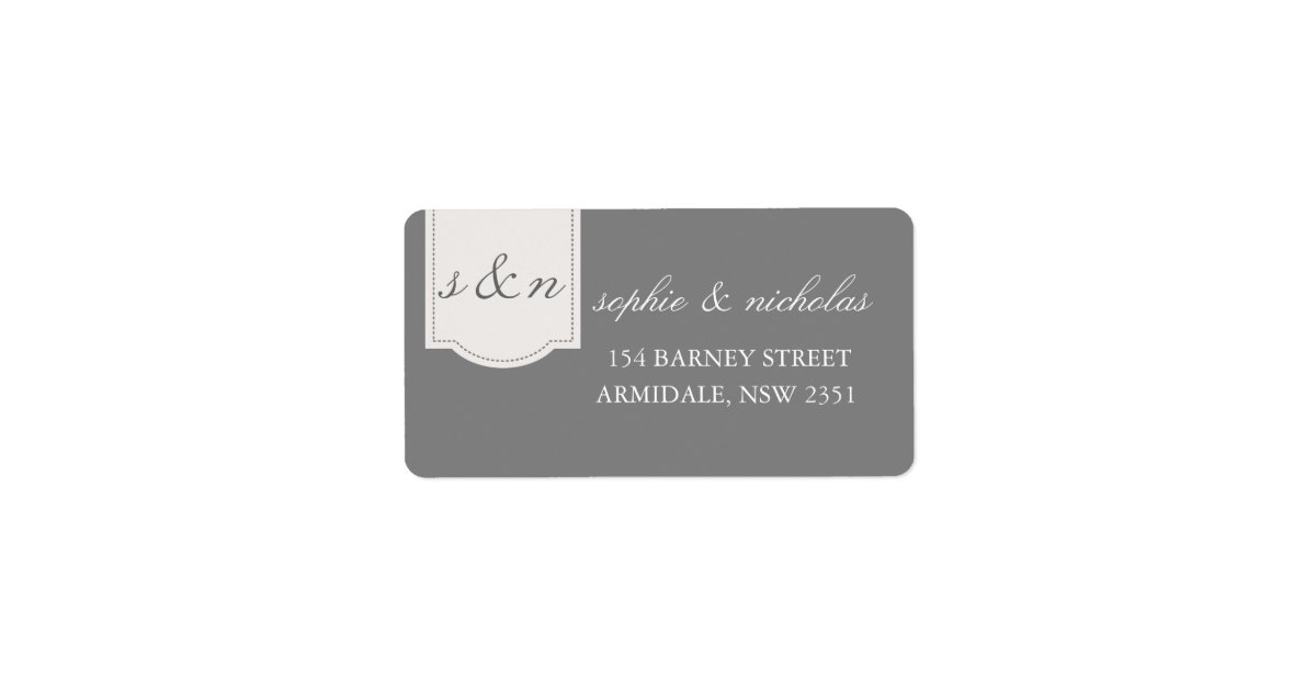 Modern wedding ribbon address card label | Zazzle