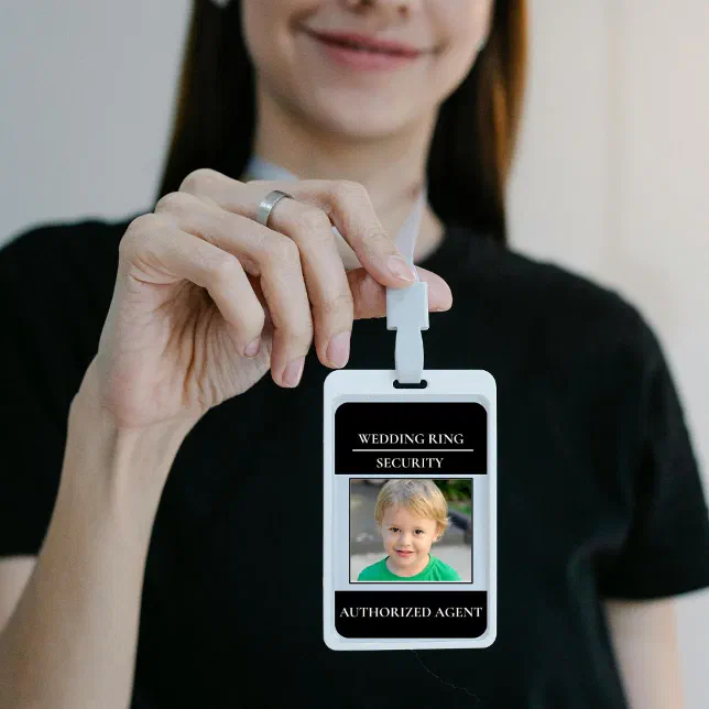 Modern Wedding Ring Security - ring bearer badge | Zazzle