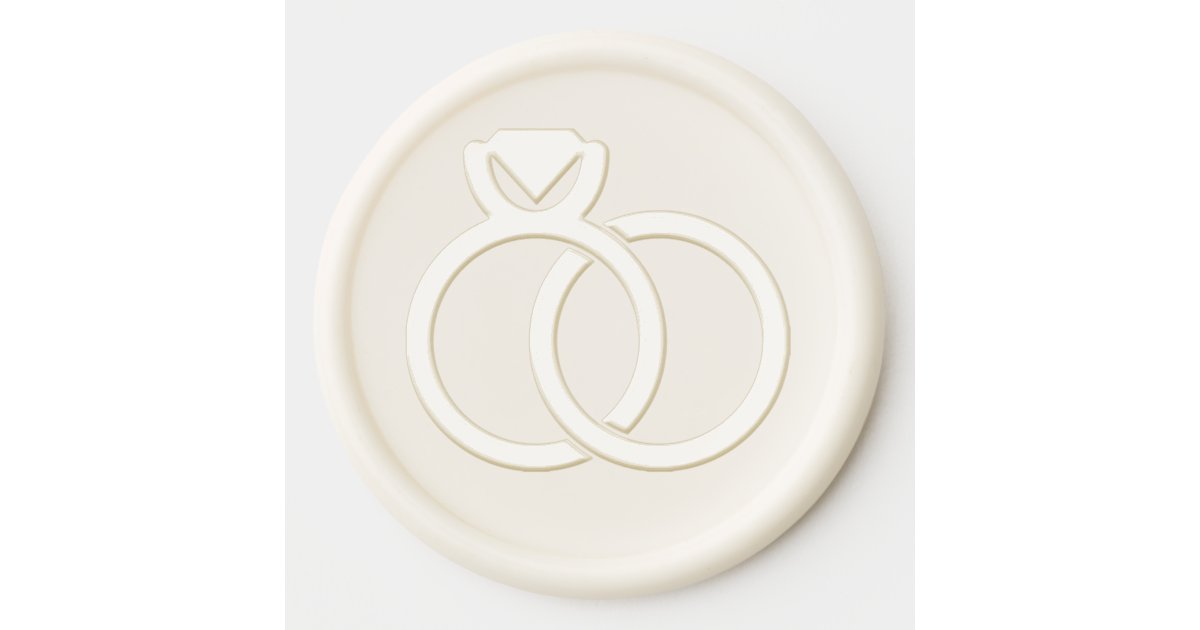 Modern Wedding Rings Wax Seal Sticker | Zazzle