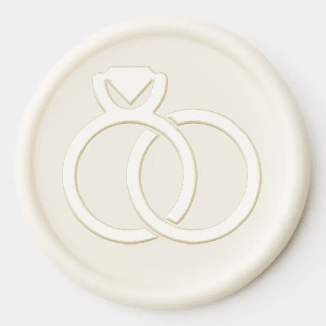 Modern Wedding Rings Wax Seal Sticker | Zazzle