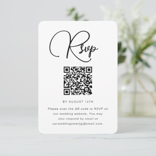 Modern Wedding RSVP with QR Code and Photo | Zazzle